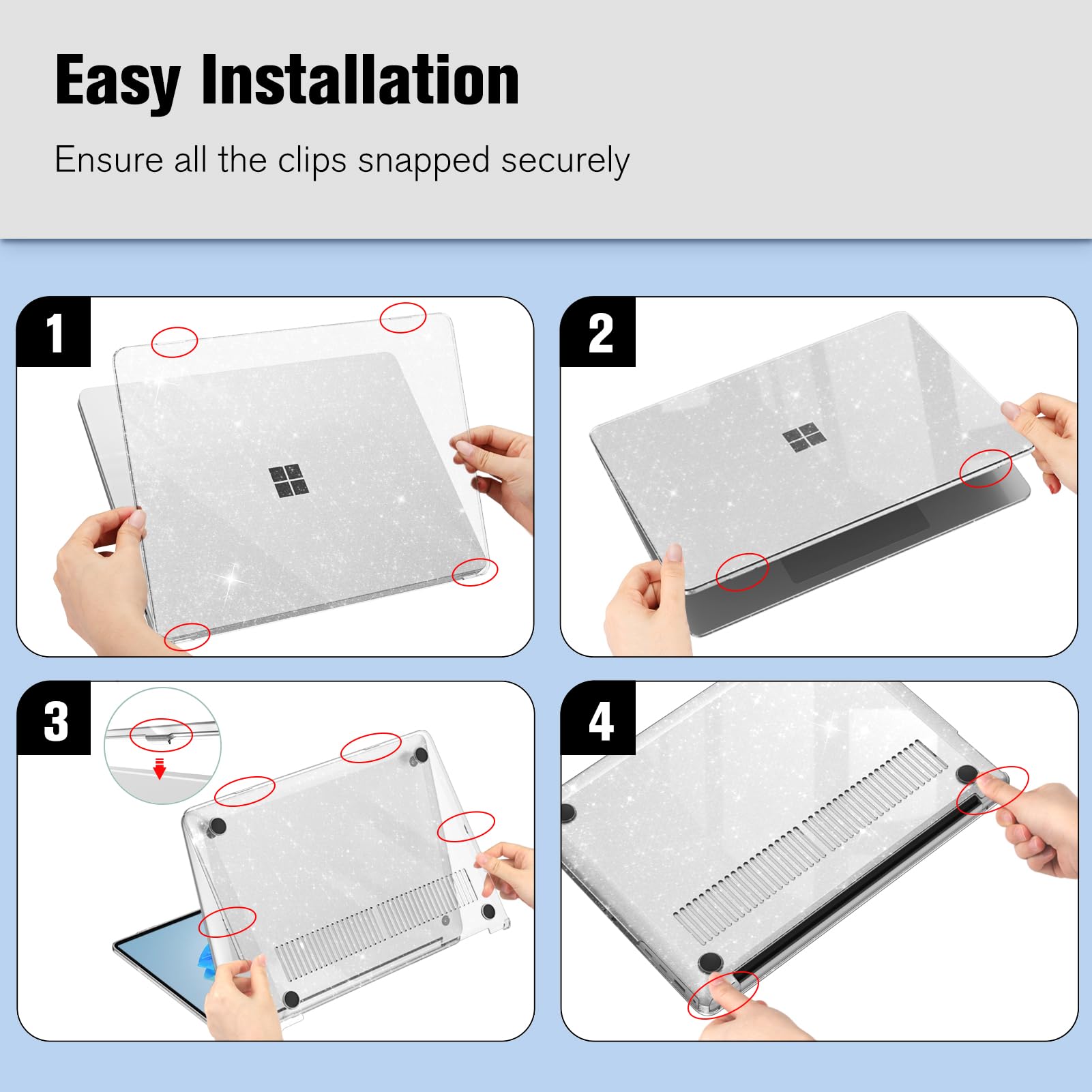 Surface Laptop 7 13.8-Inch (Model: 2036) Snap-On Hard Shell Case – Fintie