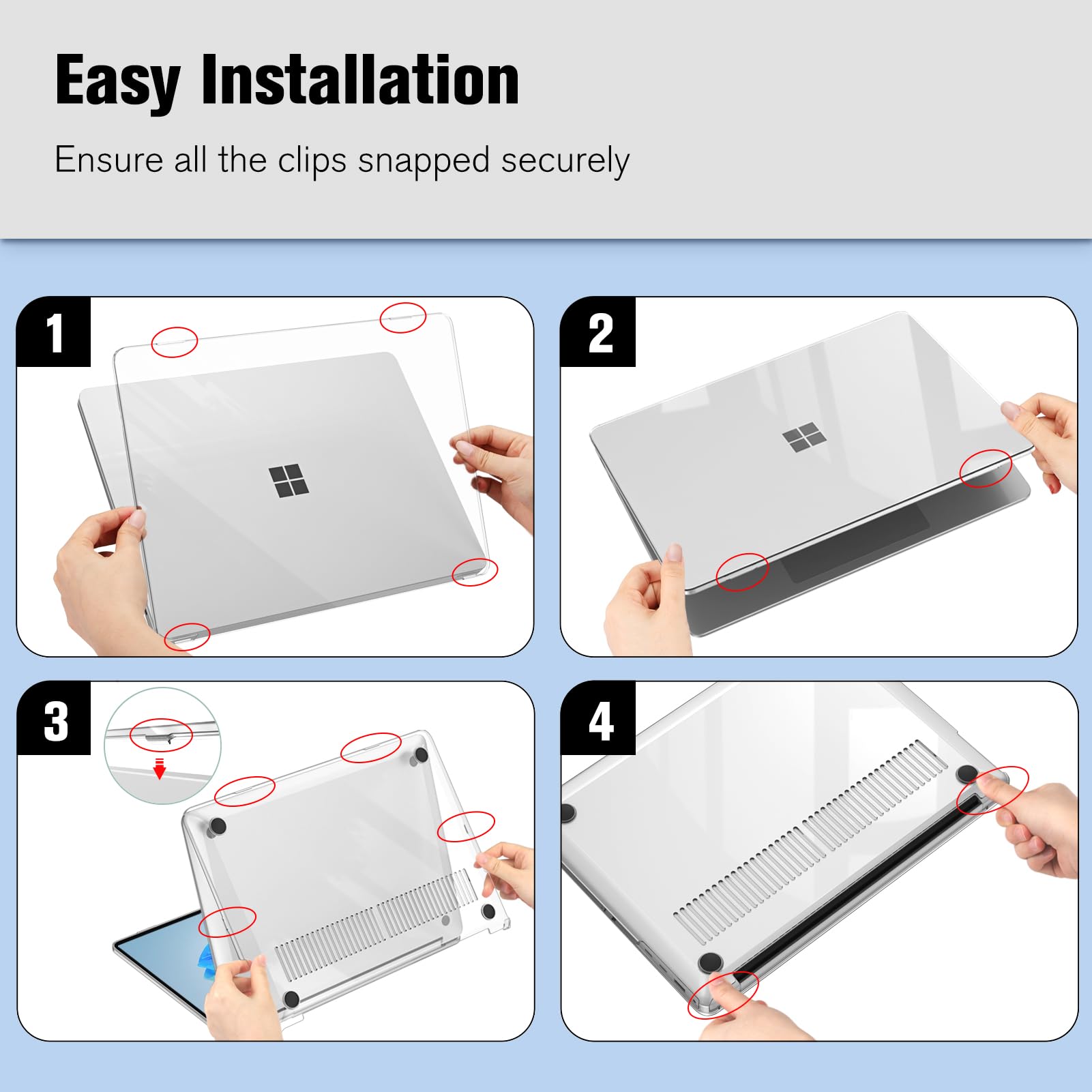 Surface Laptop 7 13.8-Inch (Model: 2036) Snap-On Hard Shell Case – Fintie