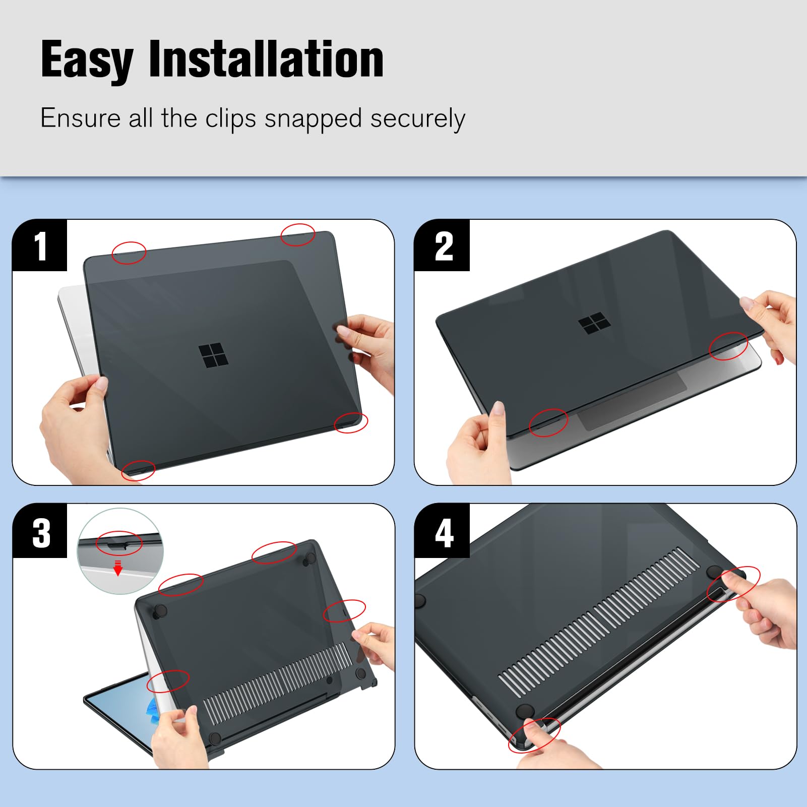 Surface Laptop 7 13.8-Inch (Model: 2036) Snap-On Hard Shell Case – Fintie