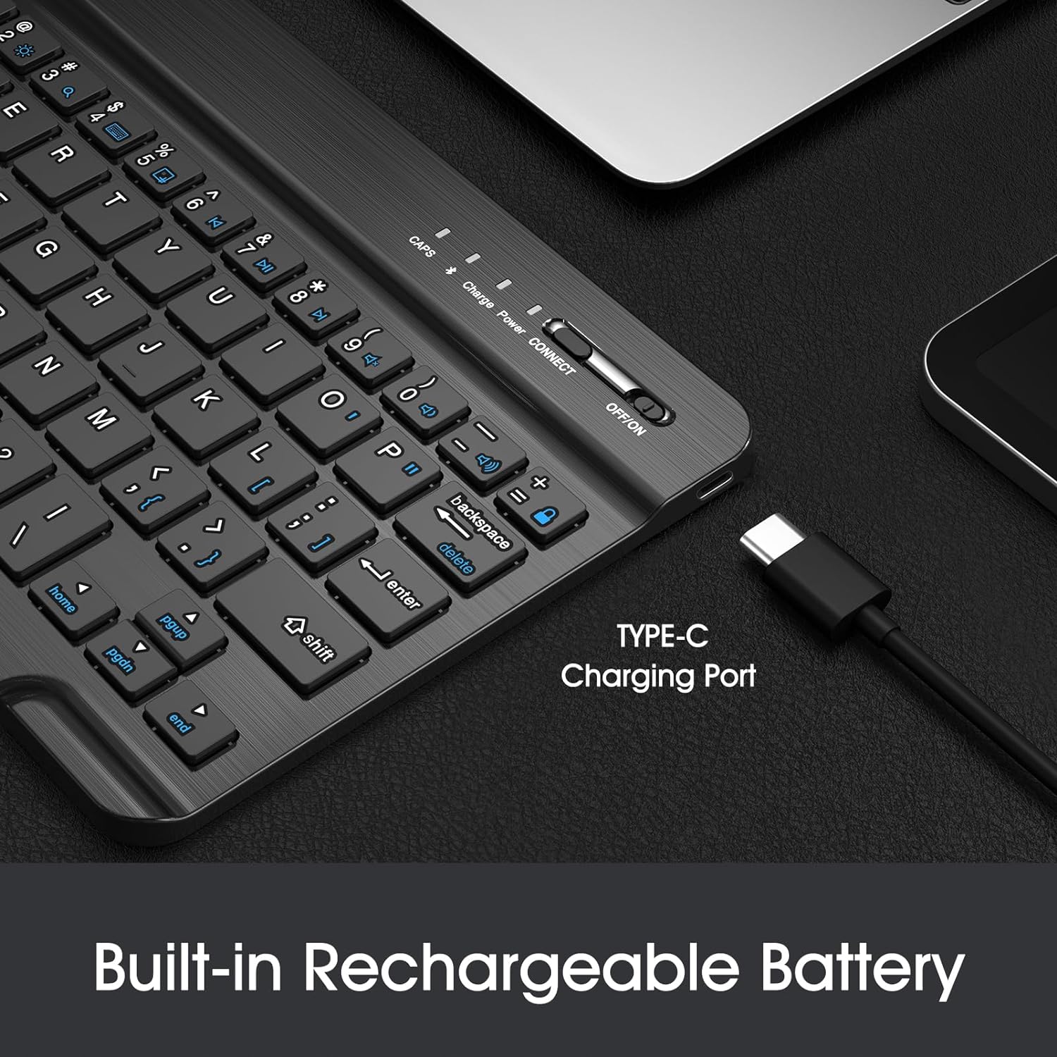 7-inch Ultrathin Wireless Bluetooth Keyboard for iPad/iPhone/Android ...