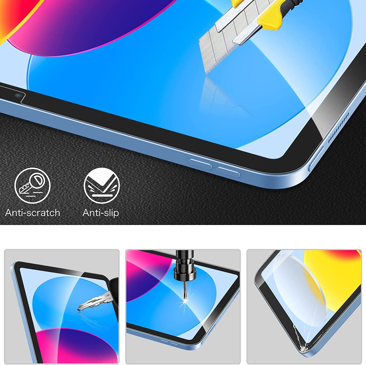 [2 Pack] iPad 11-inch A16 2025/iPad 10th Generation Tempered Glass ...